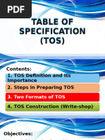Deped Standard Table of Specification Format | PDF