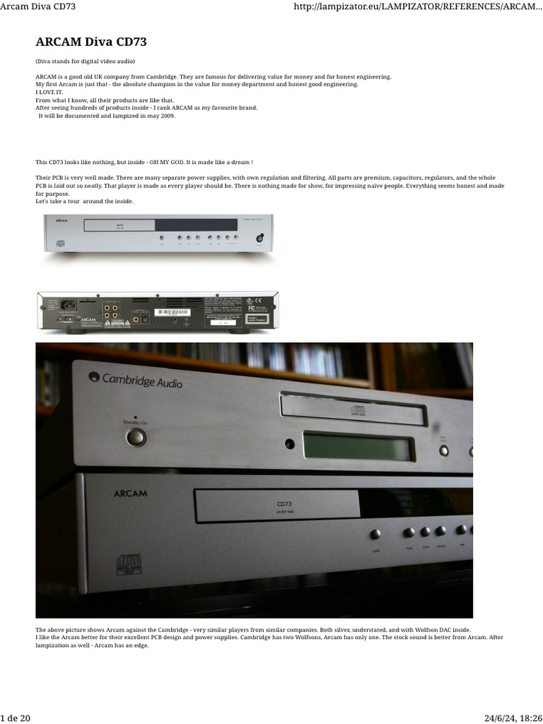 Arcam Diva CD73 | PDF