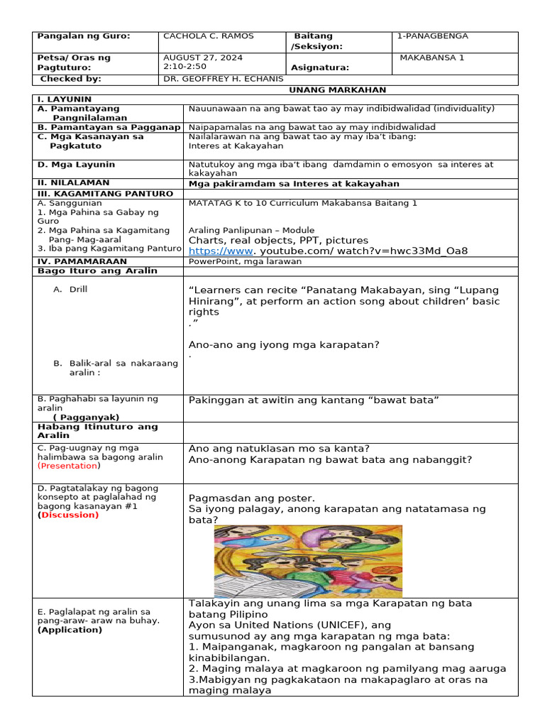 DLP MAKABANSA 1 Aug.27 30 2024 Q1 - W51.docx EDITED | PDF | Philippines