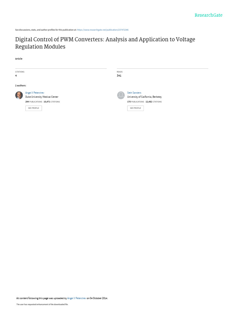 Digital Control of PWM Converters Analysis and App | PDF