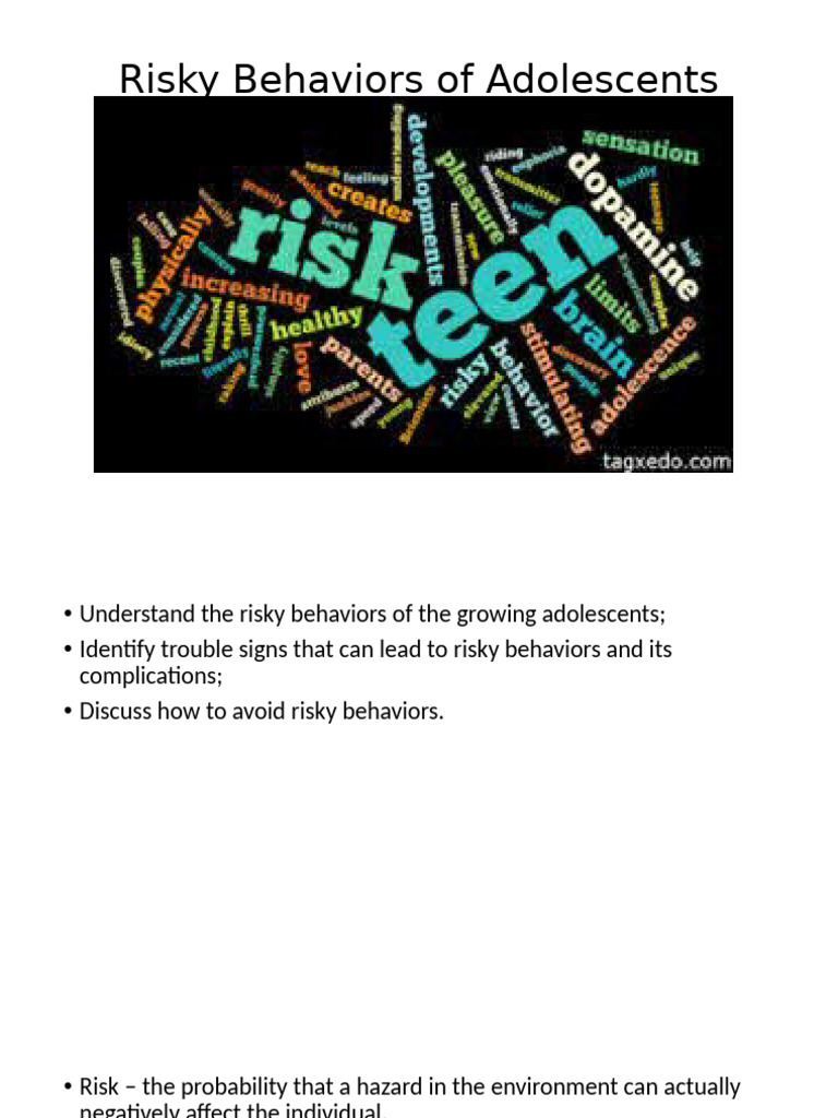 7 Risky Behaviors of Adolescents 1 | PDF