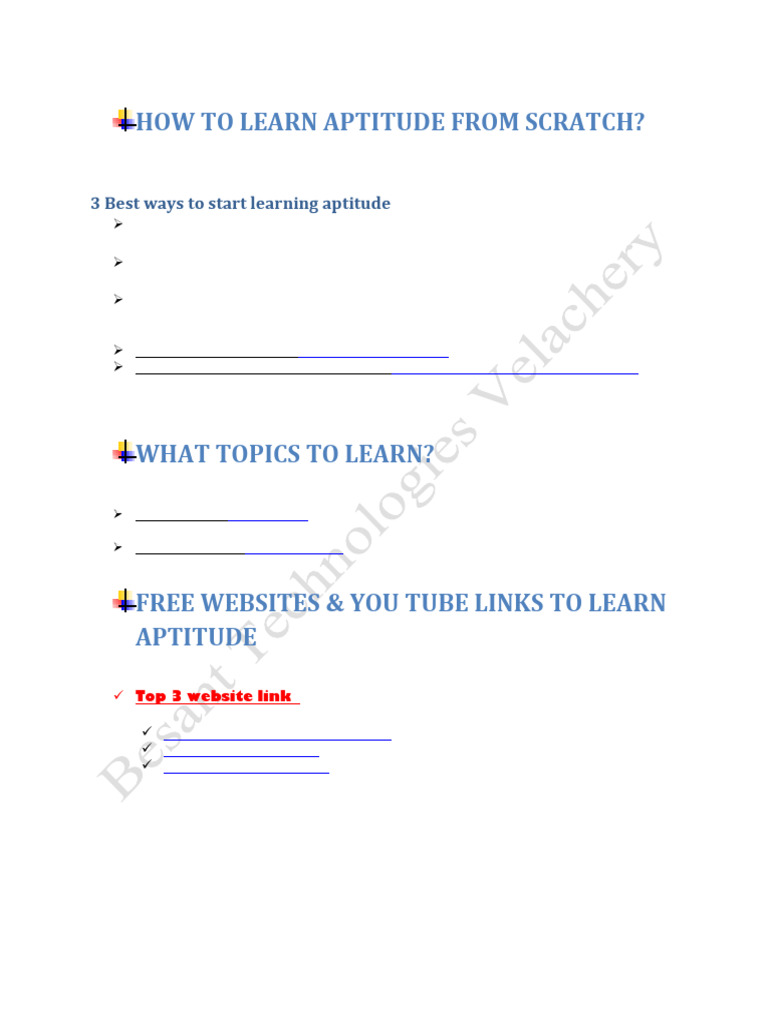 Aptitude Step by Step Guide Besant Technologies Velachery | PDF