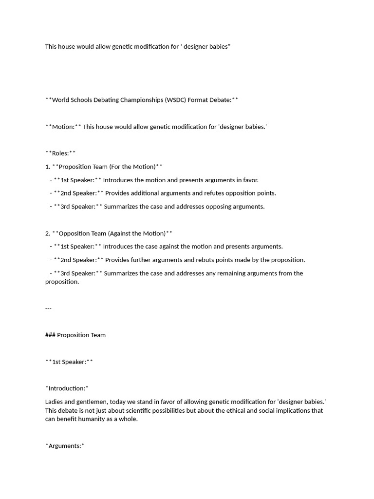 WSDC Debate Round 2 Stuff | PDF