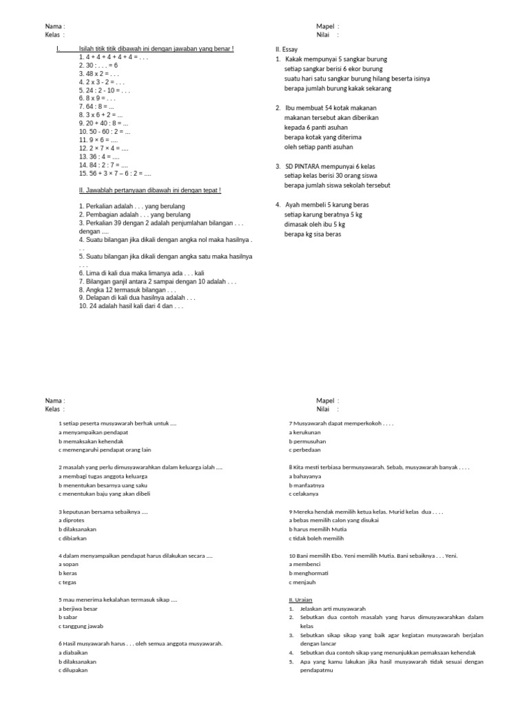 Soal Uts Smart Junior | PDF