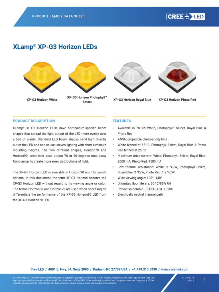 XLamp XPG3 Horizon | PDF