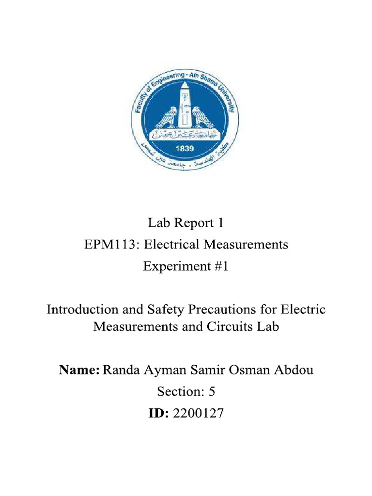 Safety Precautions Lab | PDF