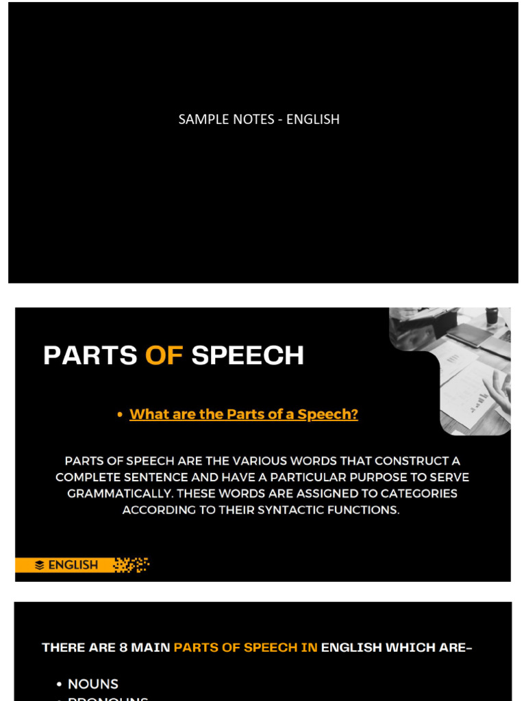 Sample Notes - English | PDF