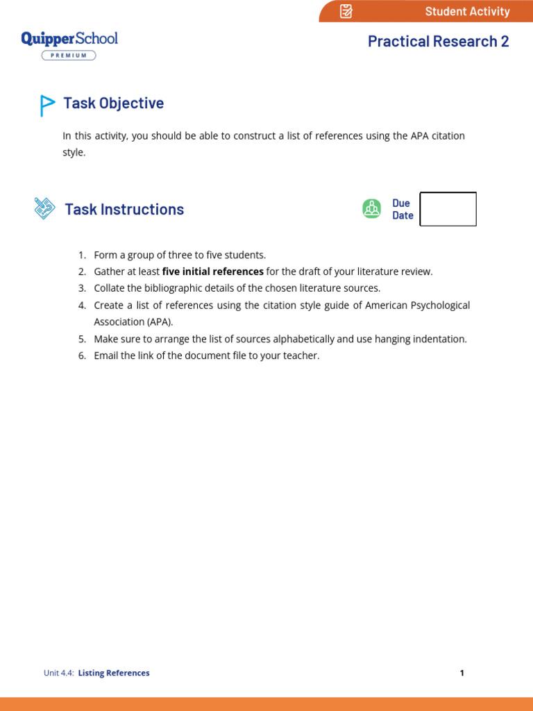 FINAL SA 1 - PR2 11 - 12 - UNIT 4 - LESSON 4 - Listing References | PDF FINAL SA 1 - PR2 11 - 12 - UNIT 4 - LESSON 4 - Listing References | PDF