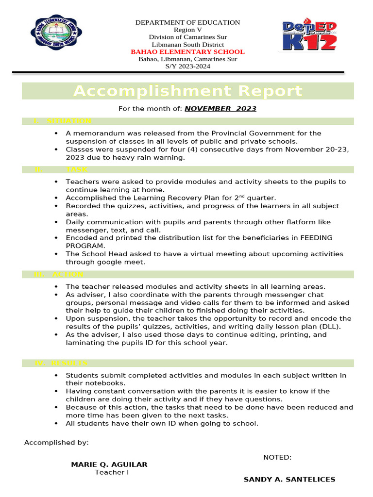 Star Accomplishment in November | PDF