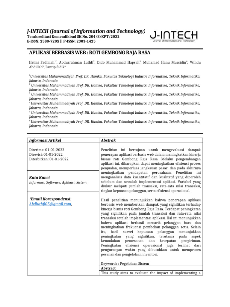 Jurnal Roti Gembong | PDF