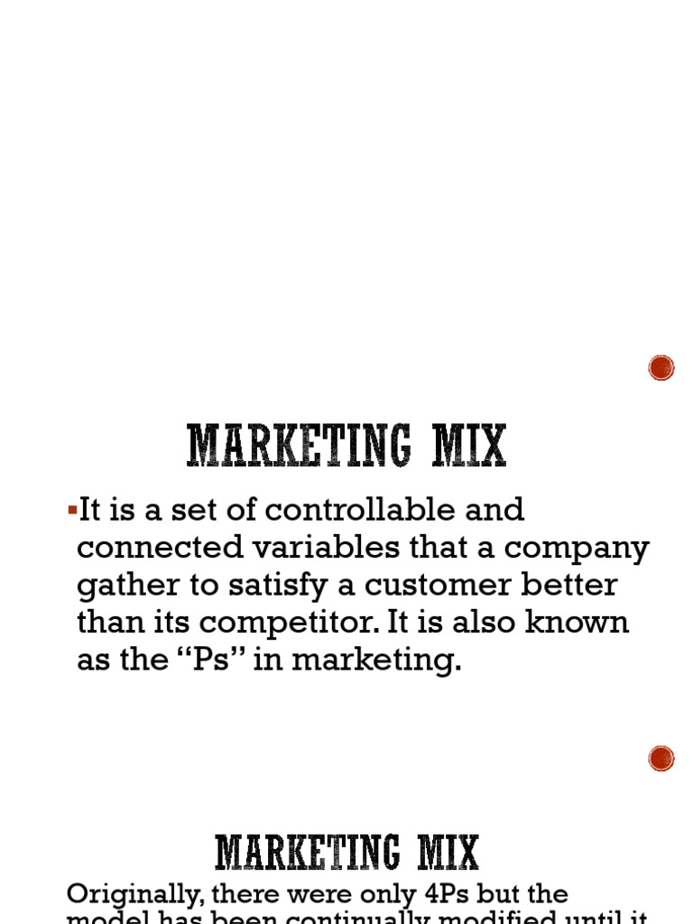 The Marketing Mix 7Ps in Relation | PDF