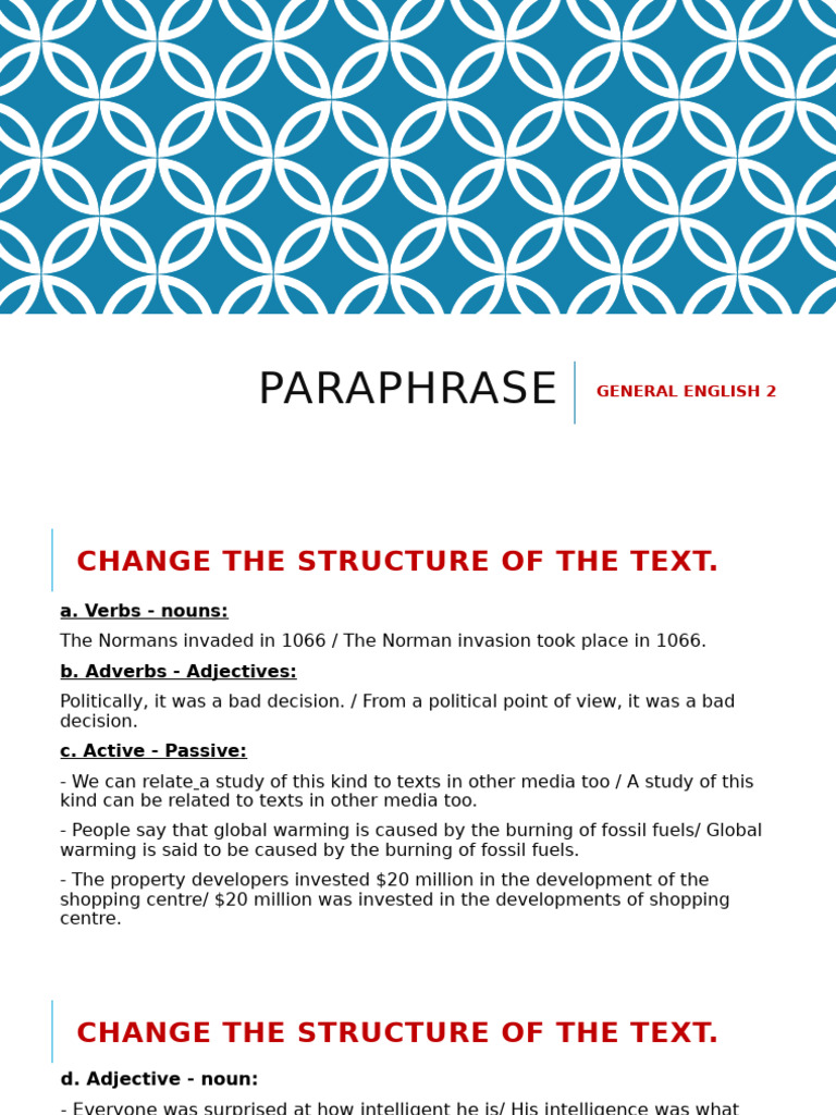PARAPHRASE | PDF