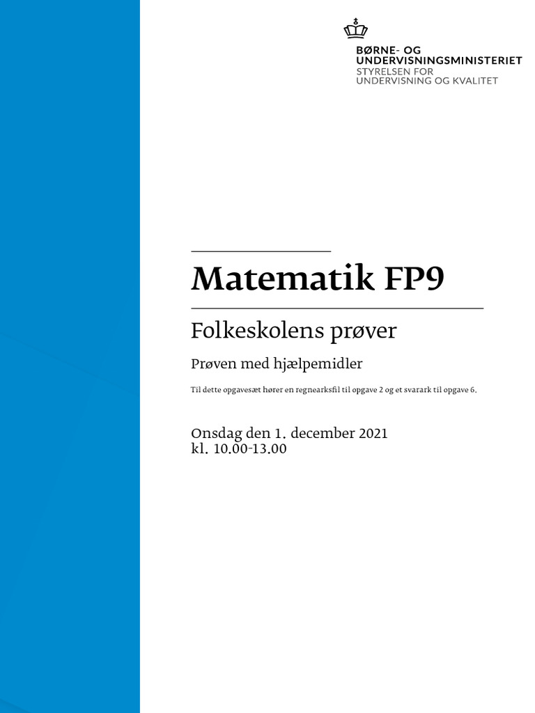 FP9 Matematik Med Hjælpemidler December 2021 | PDF