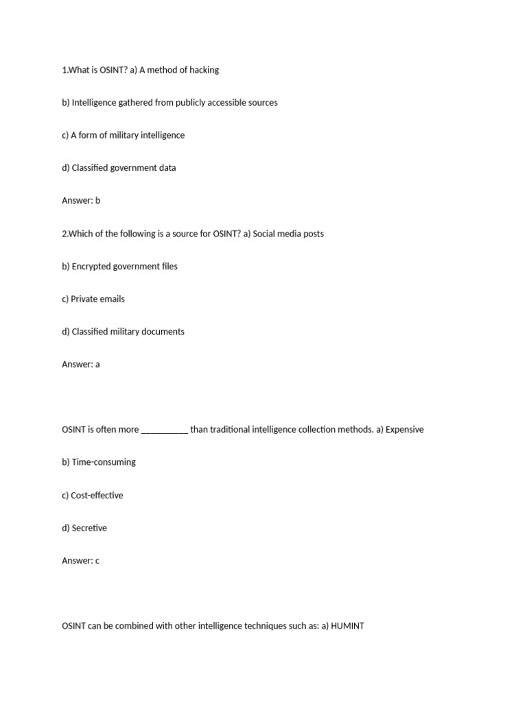 Module-based OSINT_MCQ'S | PDF Module-based OSINT_MCQ'S | PDF