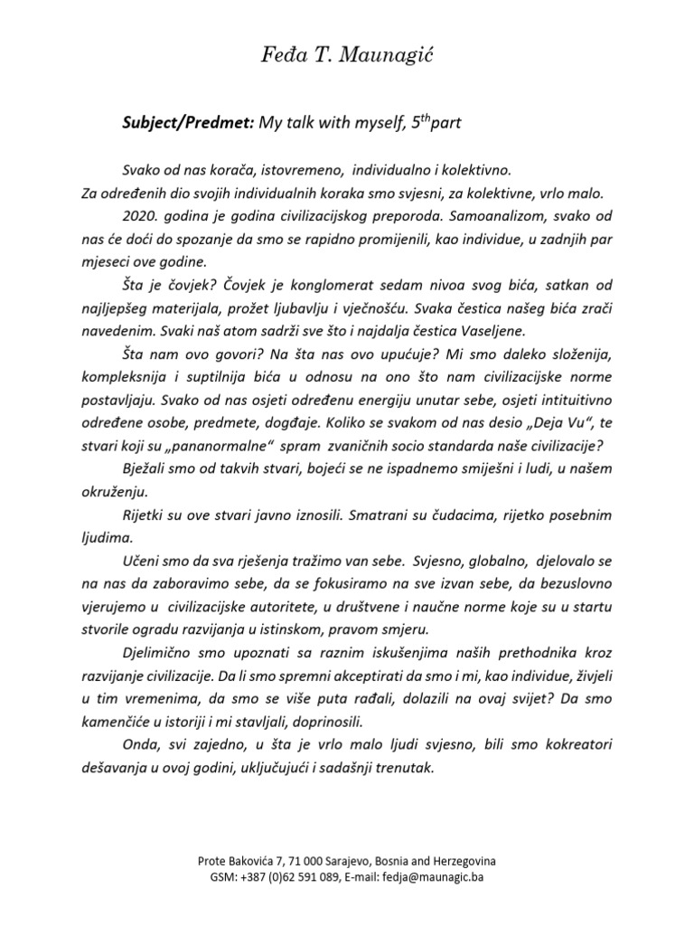 My Talk With Myself, 5thpart | PDF | Philosophy | Self-Improvement