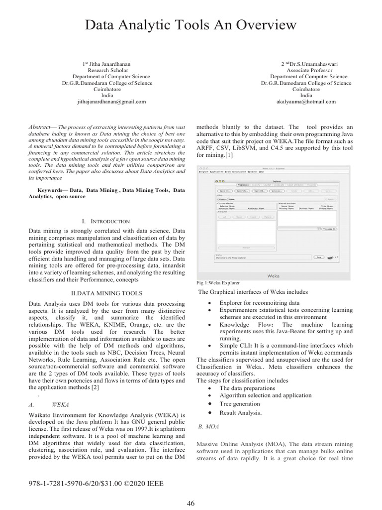 Data Analytic Tools An Overview | PDF