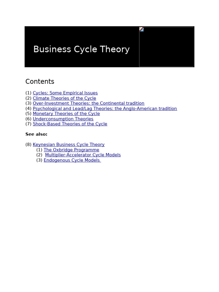 Business Cycle Theory | PDF