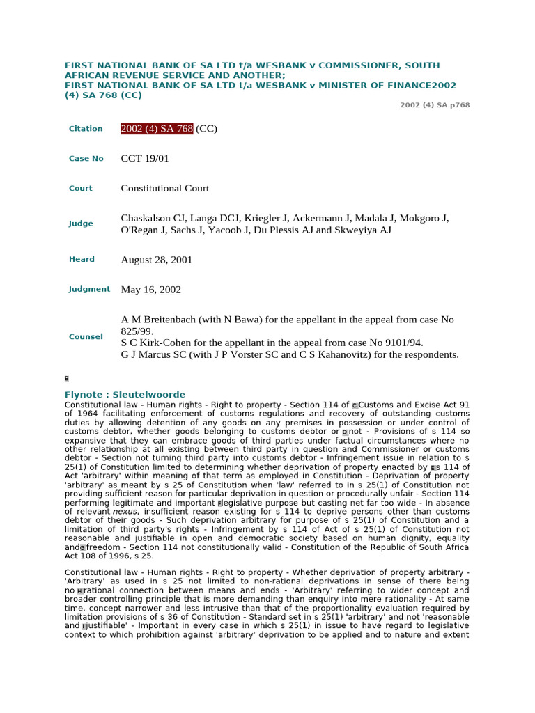 FIRST NATIONAL BANK OF SA LTD T | PDF