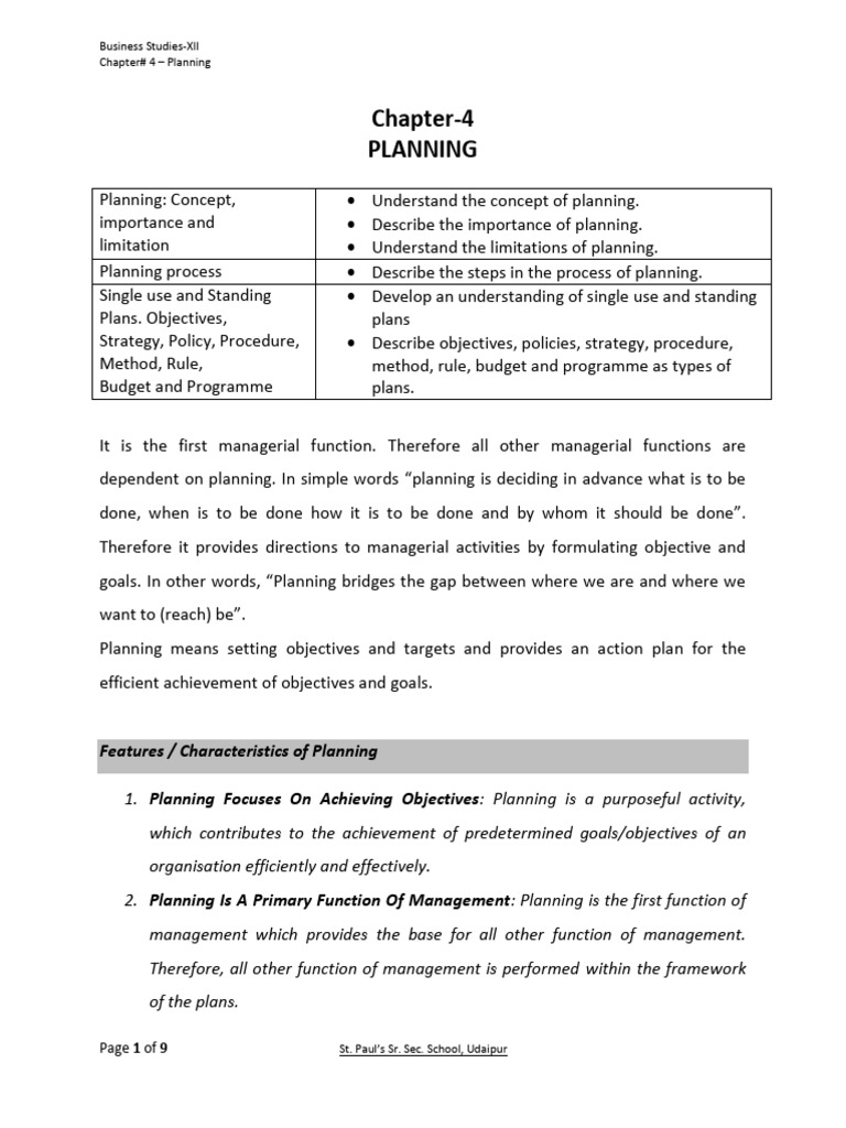 Class XII 12th Business Studies Chapter-4 Notes 2023-24 Updated | PDF