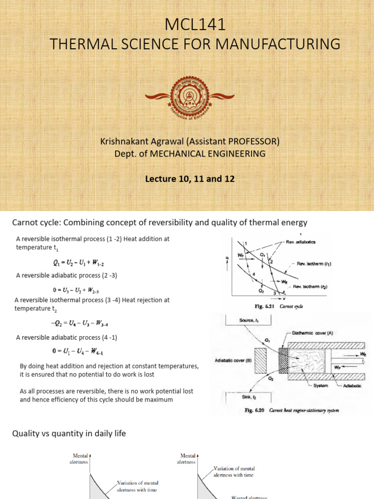 MCL141 L10 11 12 Entropy Application Examples | PDF