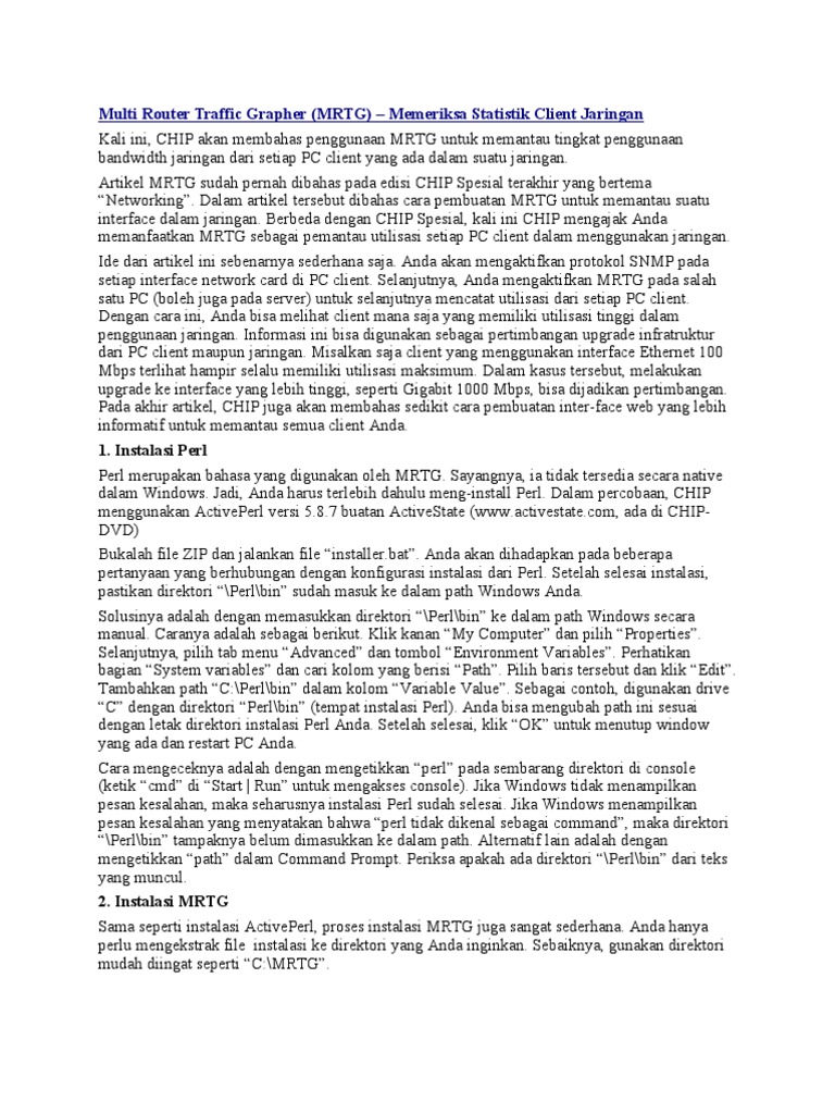 Memantau Bandwidth dengan MRTG | PDF