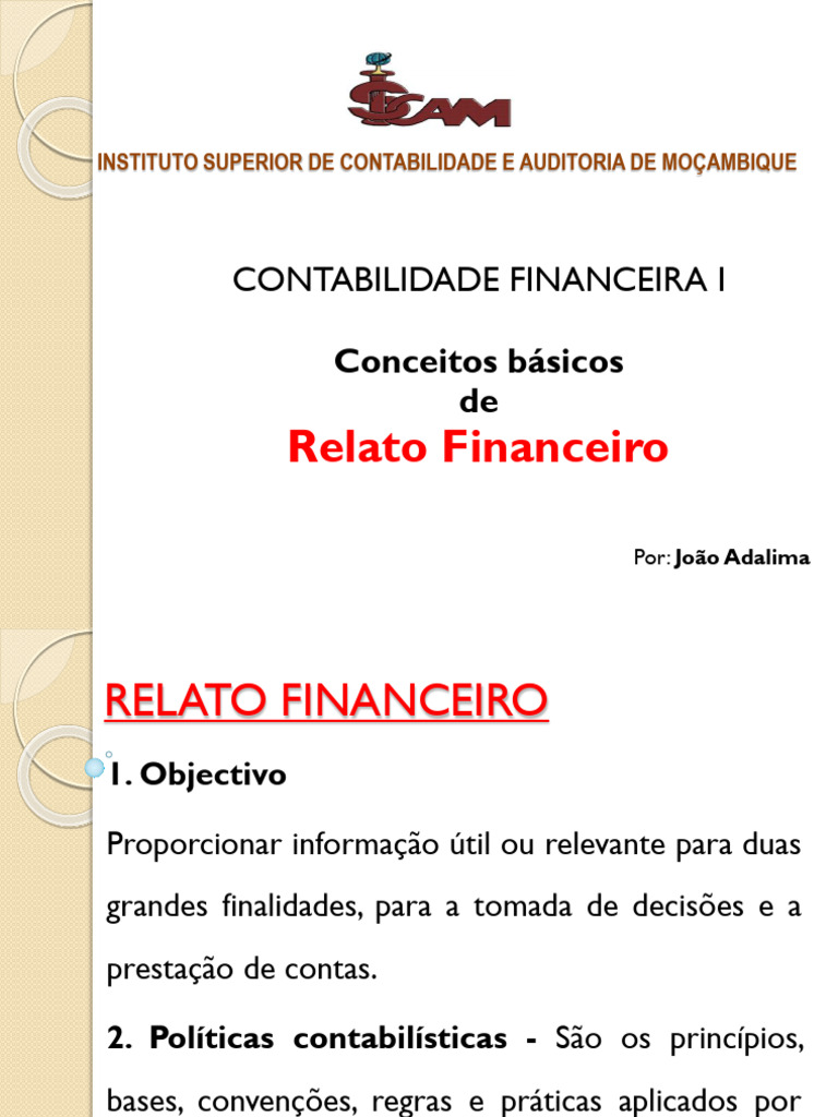 1. Conceitos Basicos de Relato Financeiro | PDF 1. Conceitos Basicos de Relato Financeiro | PDF