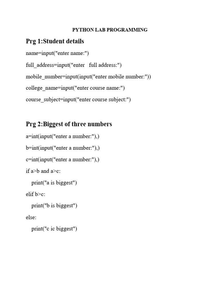 Lab Programming | PDF Lab Programming | PDF