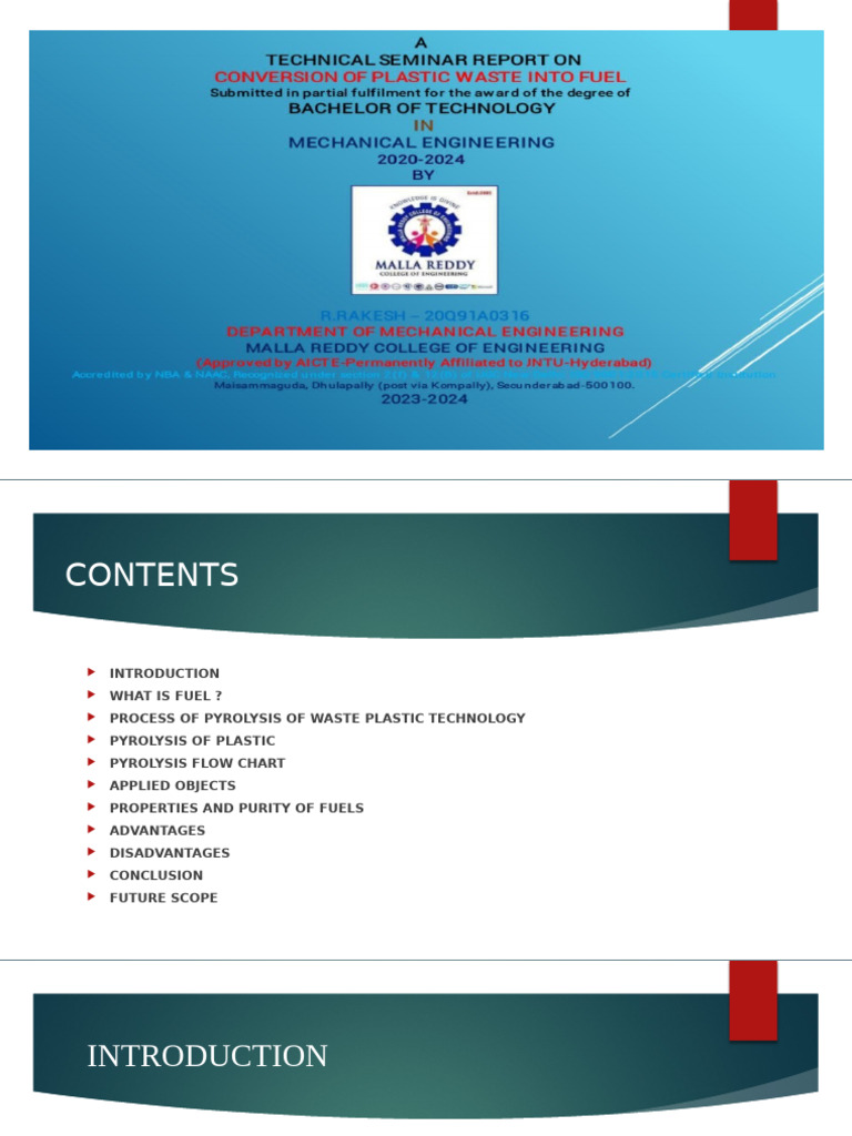 Conversion of plastic waste into fuel | PDF