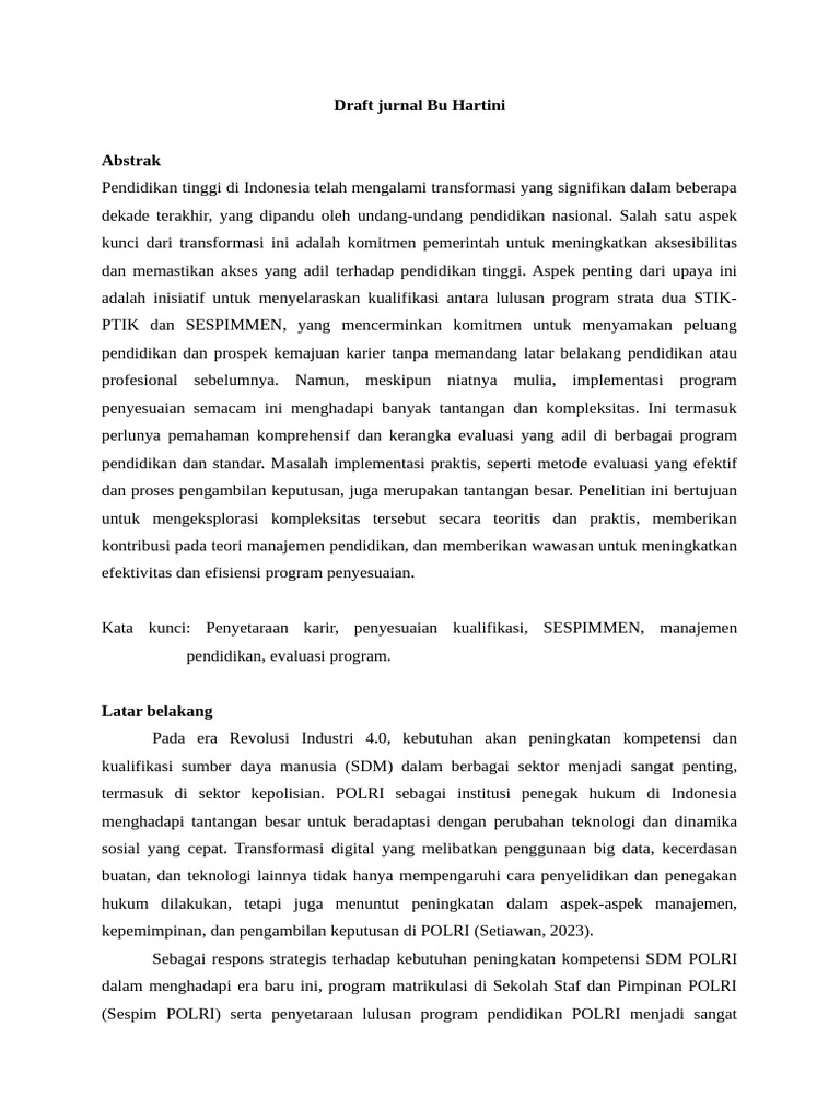 Draft Jurnal Bu Hartini - 9-8-2024 | PDF