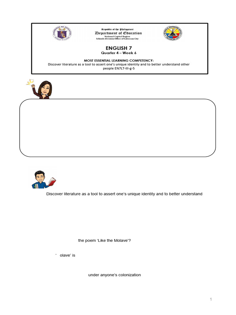 English 7 Q4 Week 6 | PDF