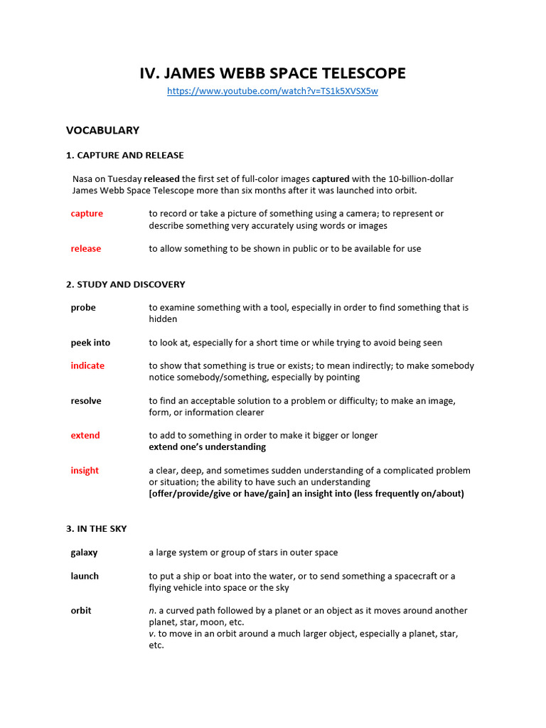 5 Telescope Vocabulary | PDF