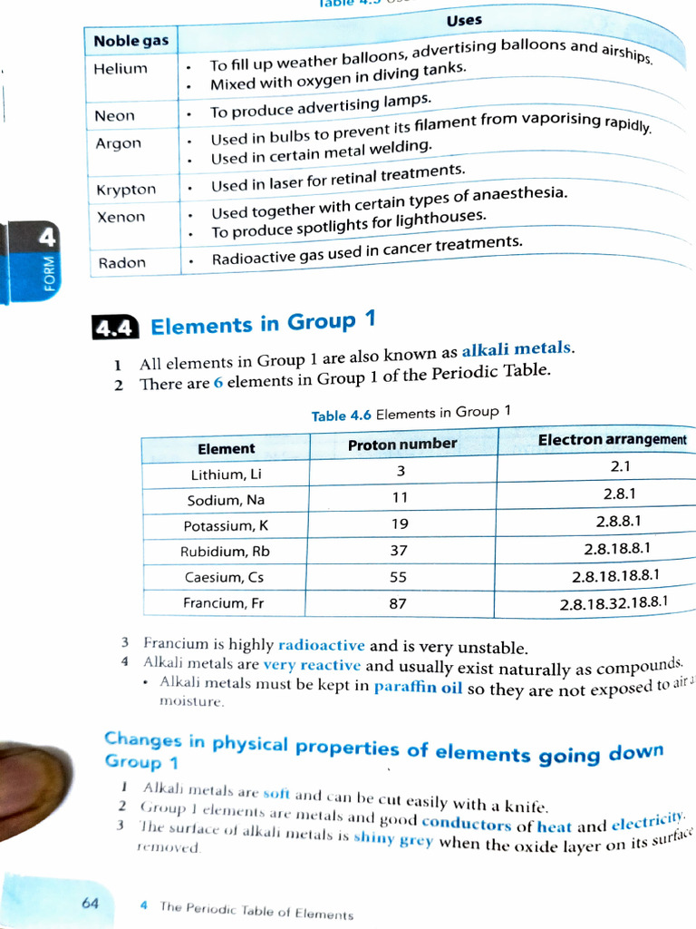 Group 1 Elements: Reactivity and Properties | PDF | Chlorine | Sets Of ...