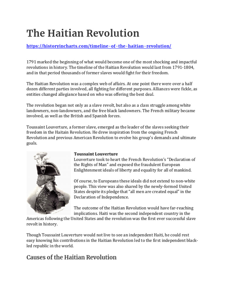 The Haitian Revolution Download Timeline | PDF