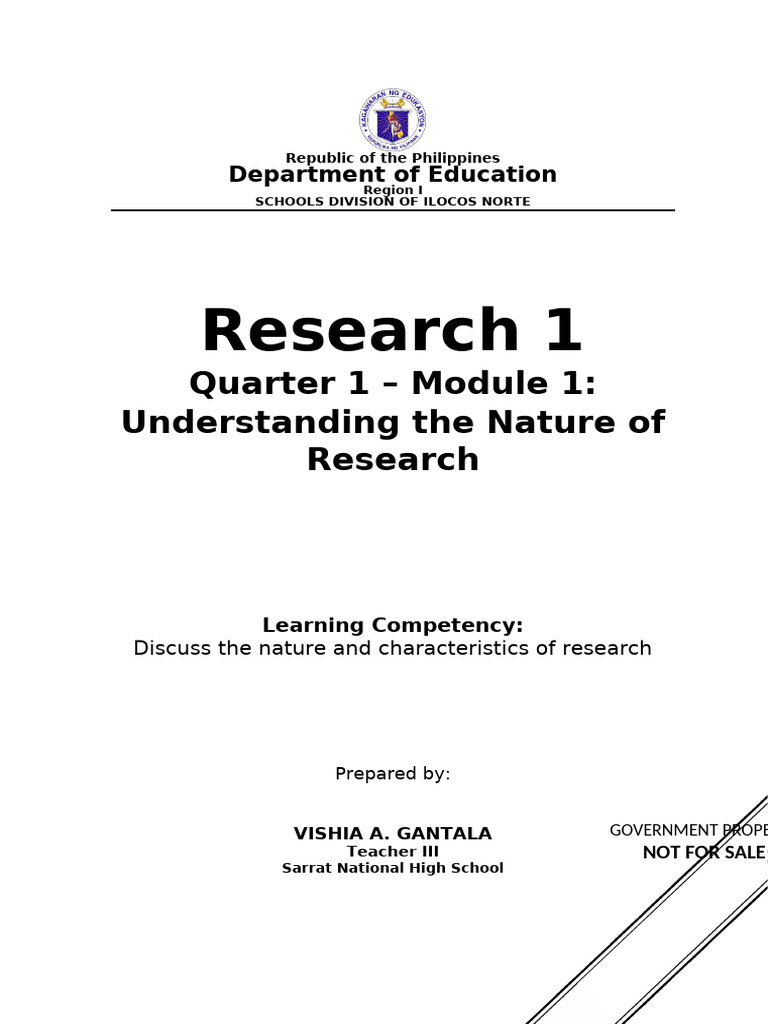Research 1 Q1 Module1 Nature of Reserach | PDF | Hypothesis | Experiment