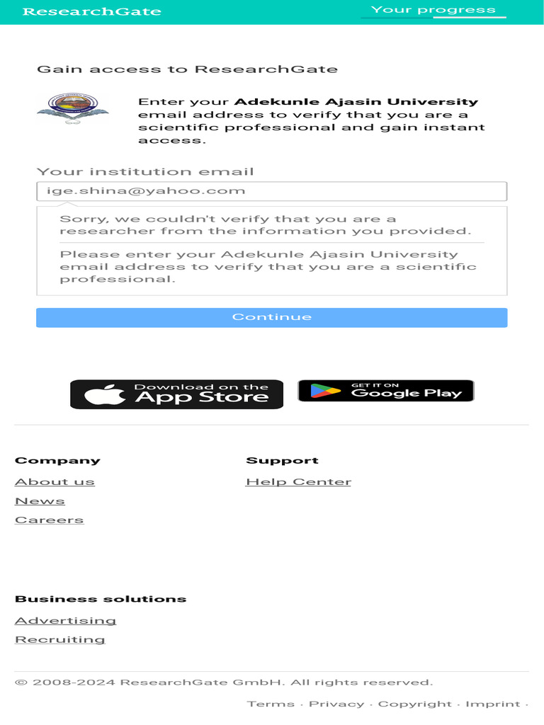 Sign Up - ResearchGate | PDF