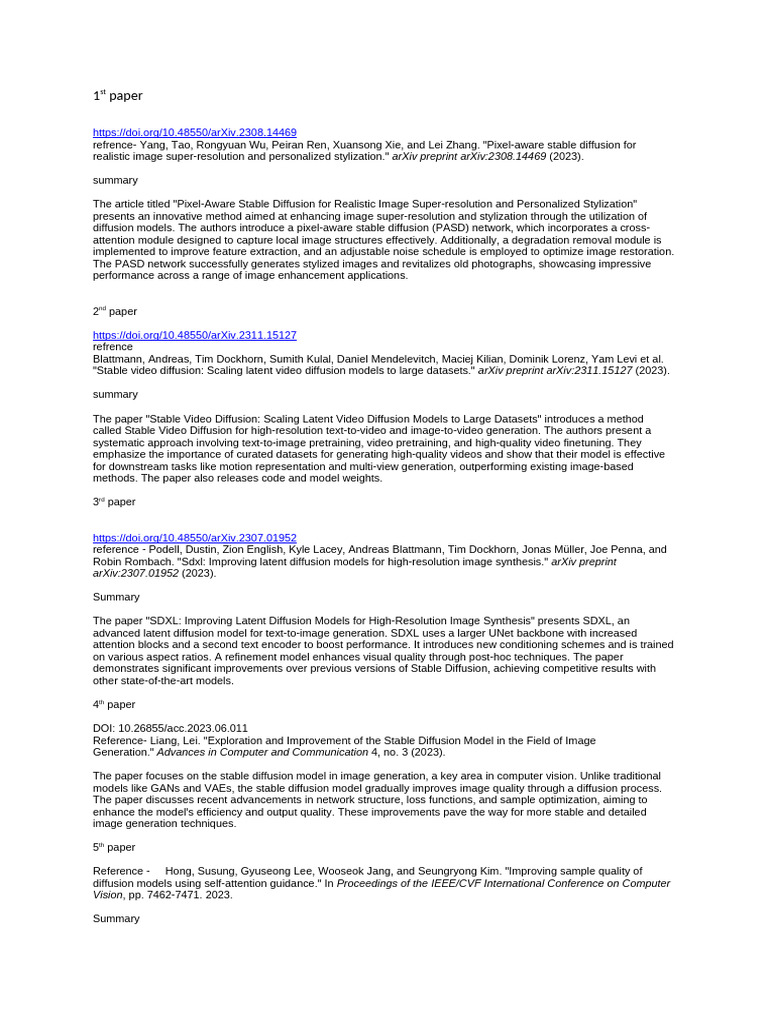 Paper Reffrence Stable Diffusion | PDF