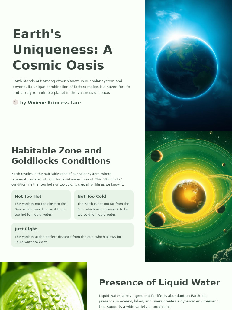 Earths Uniqueness A Cosmic Oasis | PDF | Atmosphere | Earth