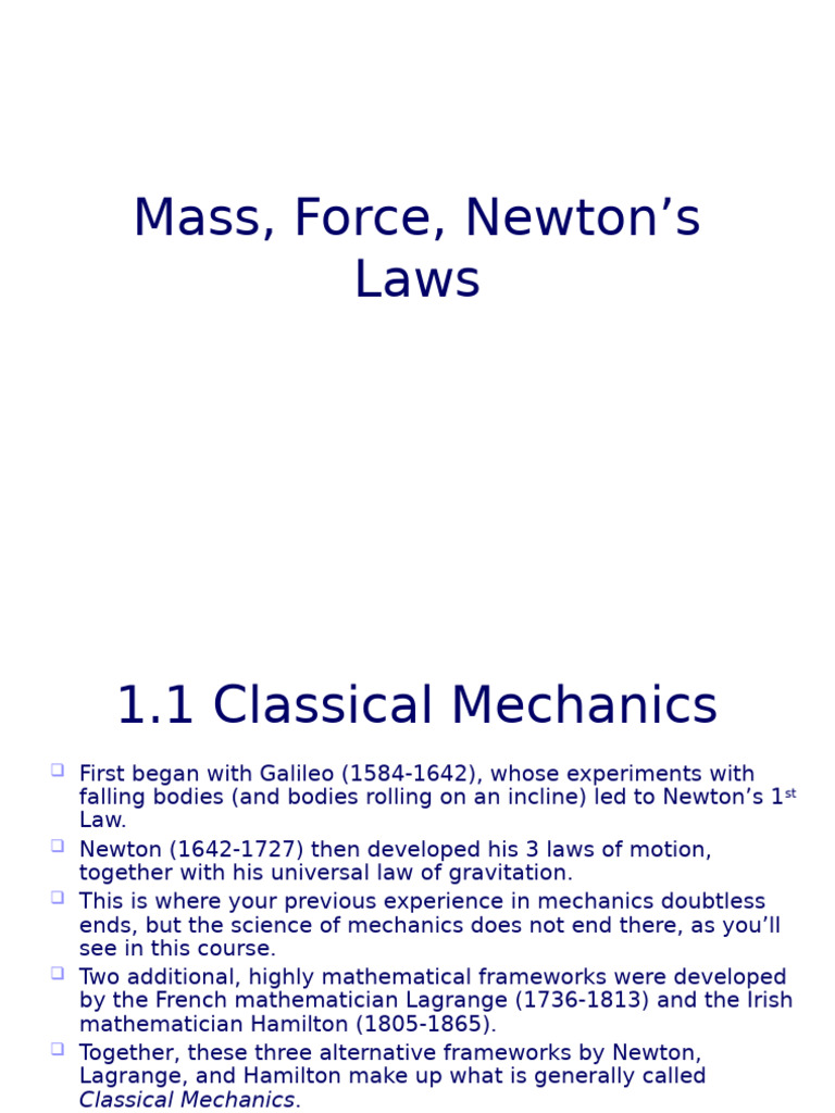 Newtons Law of Motion (1) | PDF