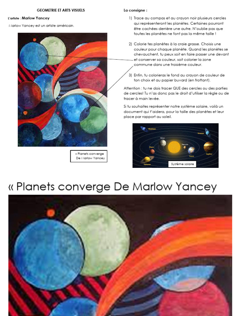GEOMETRIE ET ARTS VISUELS Fiche 3 Marlow Yancey Compas | PDF