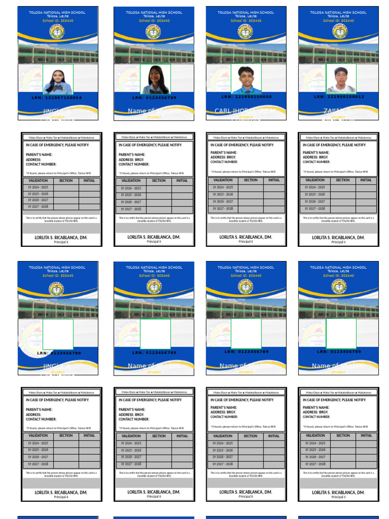 Temporary School ID Template | PDF