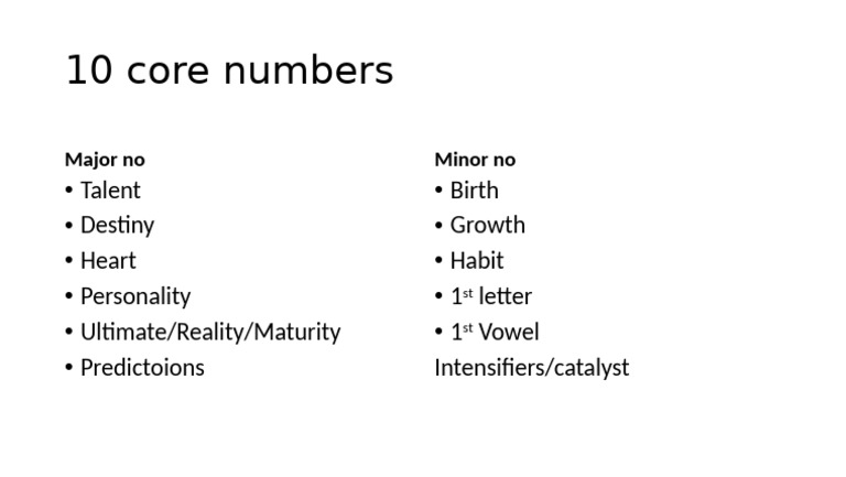 10 Core Numbers | PDF