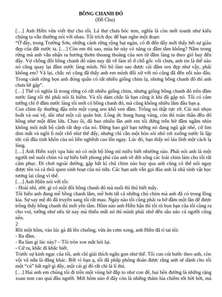 BỒNG CHANH ĐỎ | PDF