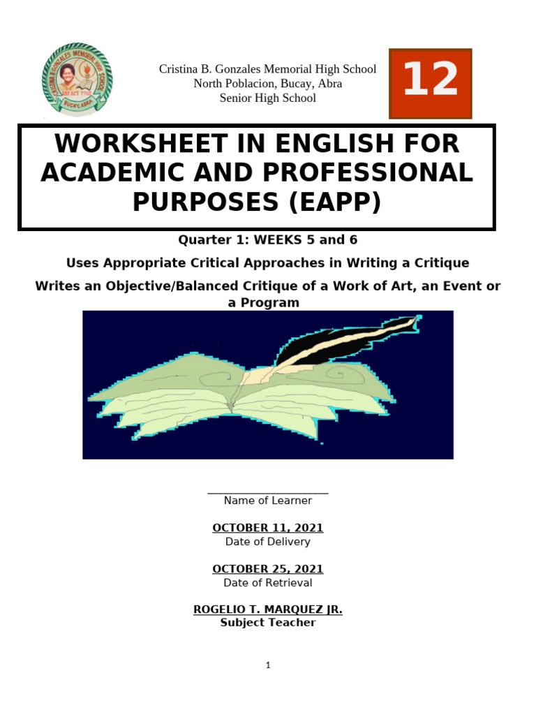 Eapp Weeks 5 6 | PDF