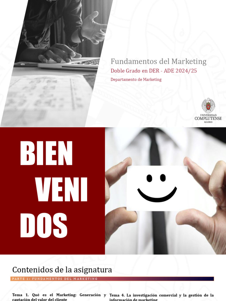 Presentación - Fundamentos Del Marketing DER-ADE | PDF