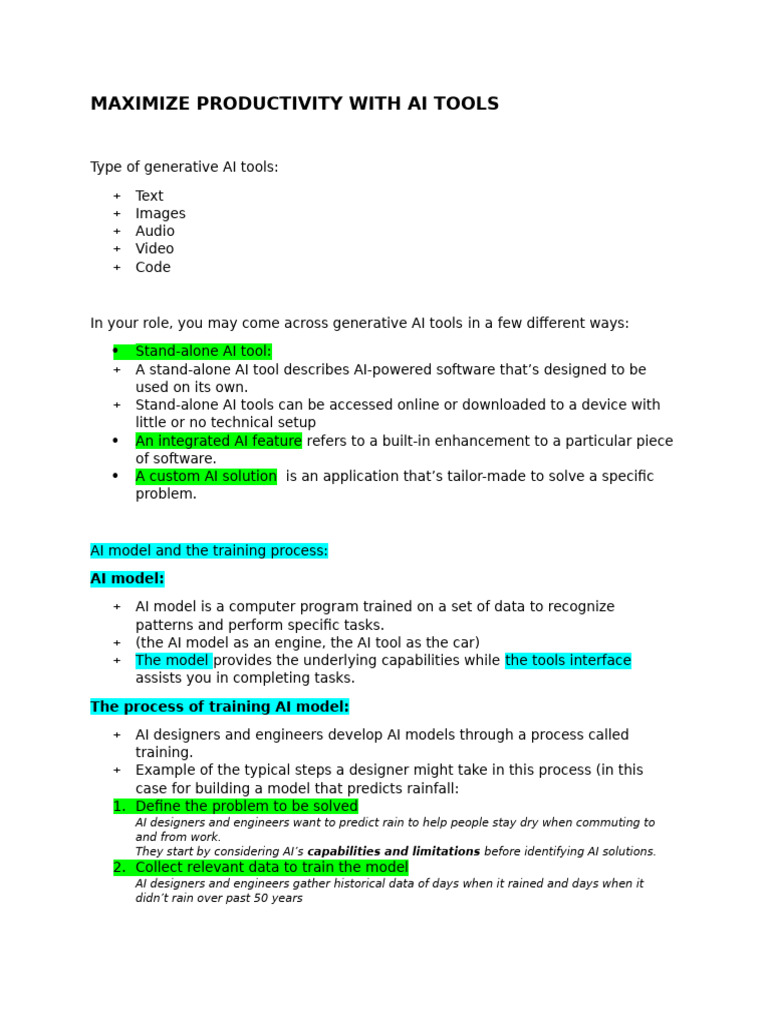 MAXIMIZE PRODUCTIVITY WITH AI TOOLS | PDF