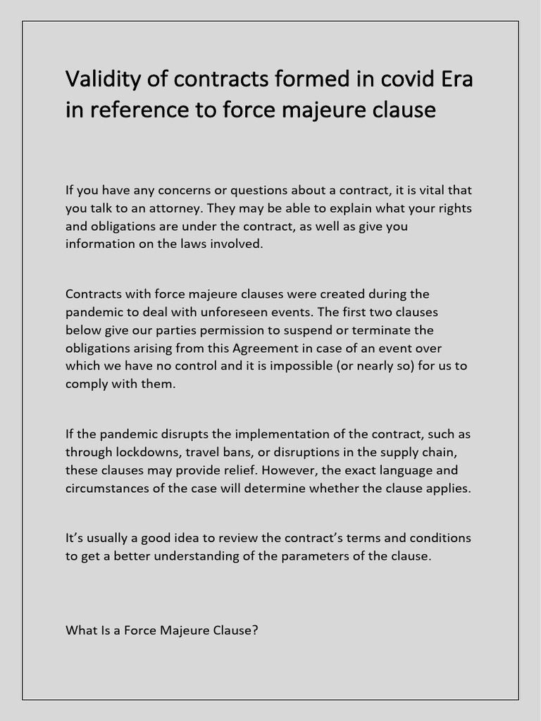 Validity of Contracts Formed in Covid Er1 | PDF