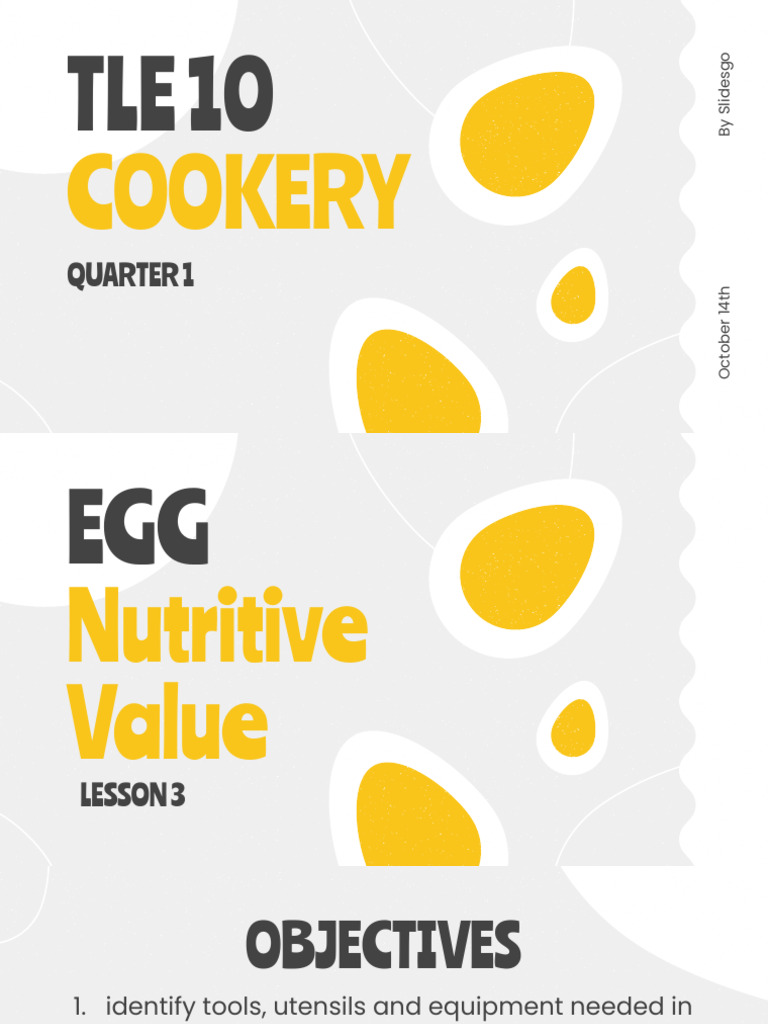 Student Copy of Q1 Lesson 3 Nutritive Value Quality of Eggs | PDF | Egg ...