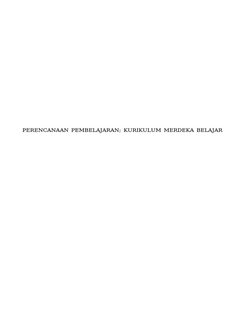 Perencanaan Pembelajaran Kumer | PDF
