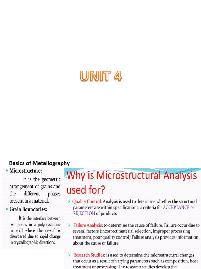 Unit 4 - Basic Metallurgical Engg | PDF