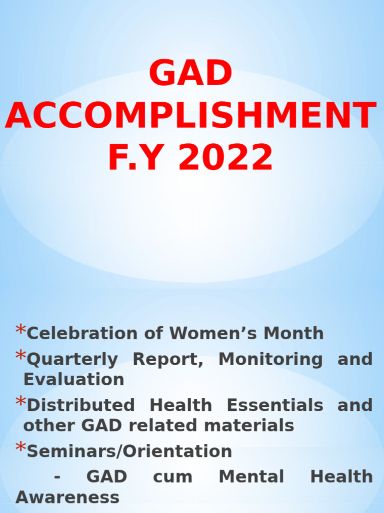 Gad Acomplishment | PDF